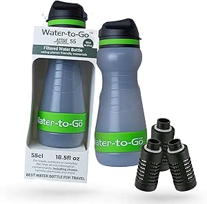 WATER TO GO WATER-TO-GO Water Filter Bottle (18.5oz/55cl) Perfect for ...