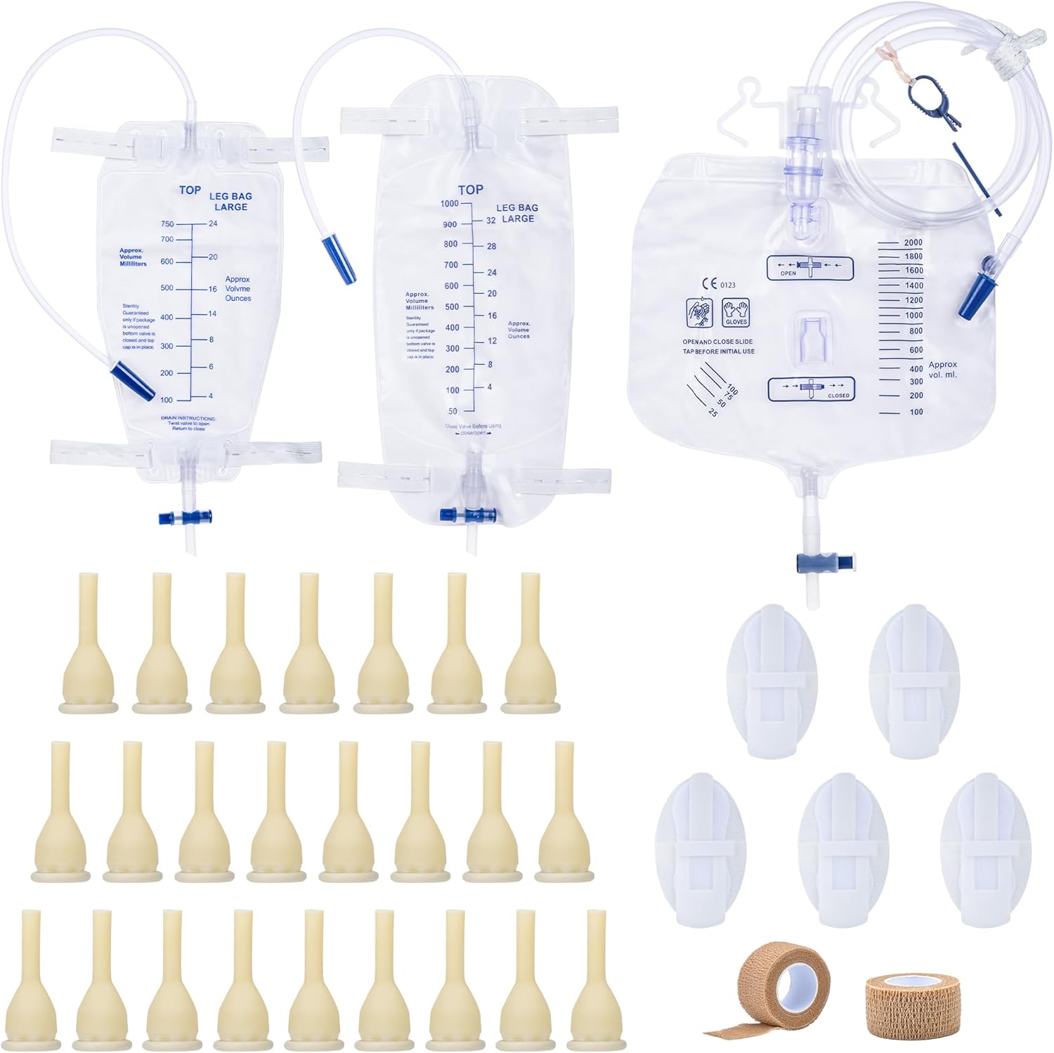 Amazon.com: External Condom Catheters for Men Overnight, 24 Soft Latex ...