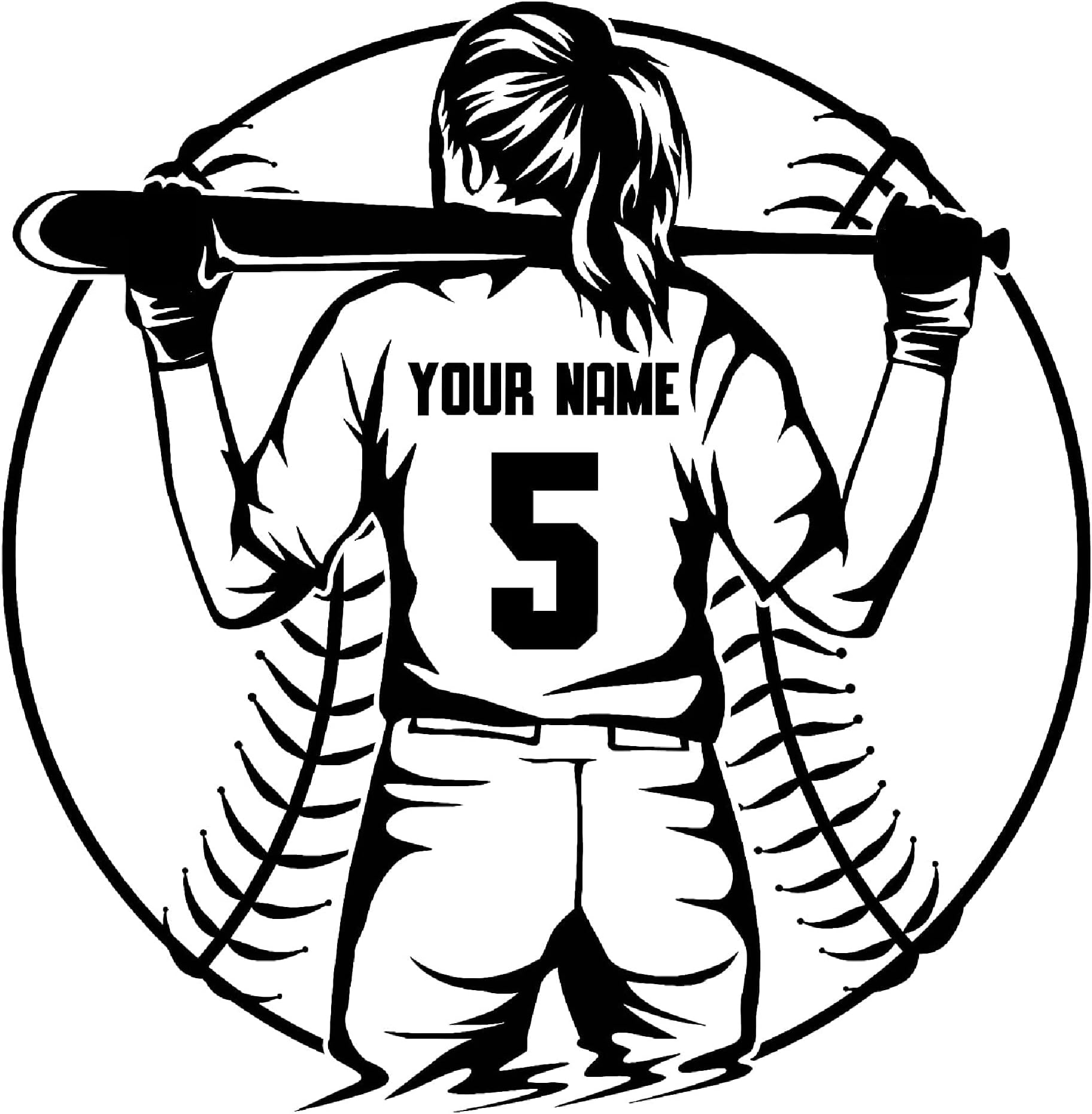 Amazon.com: Personalized Custom Girl Women Softball/Baseball Player ...