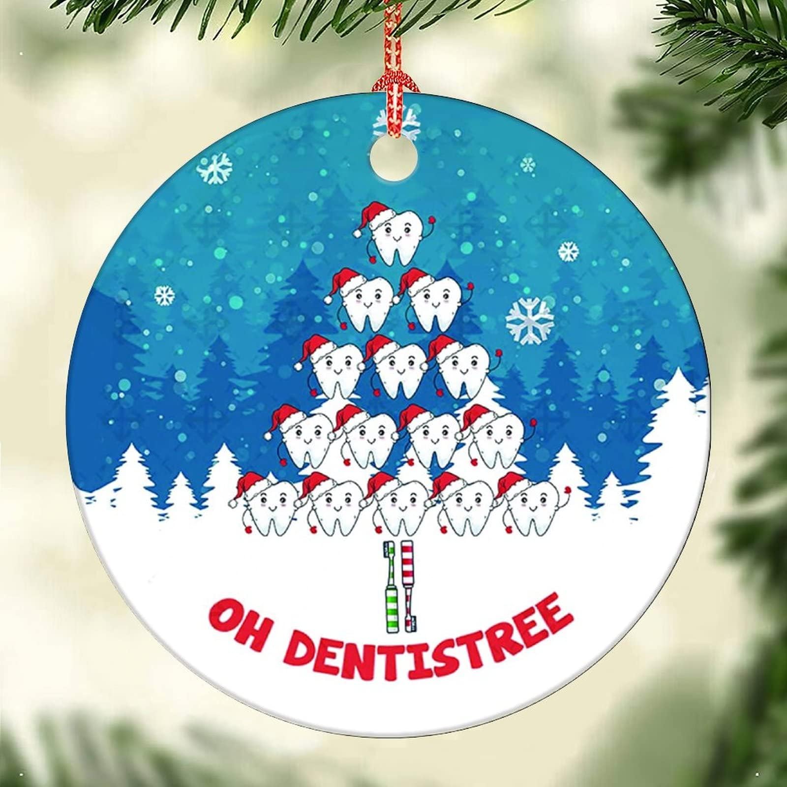 Amazon.com: Hoteam 36 Pcs Christmas Tooth Ornaments for Tree Double ...