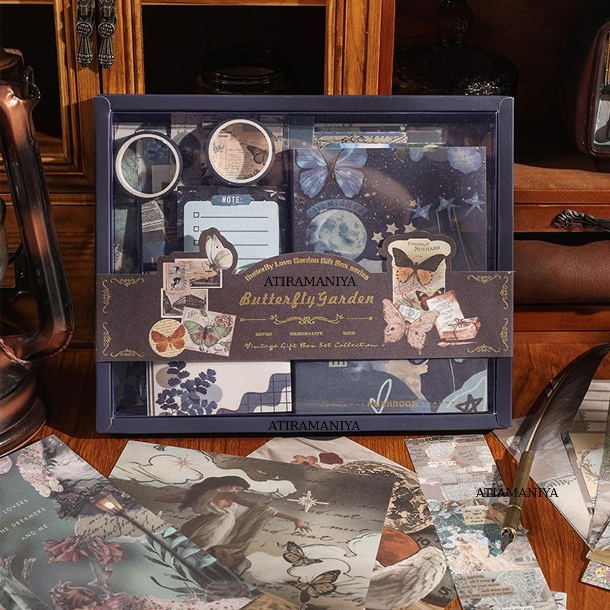 HASTHIP® Journaling Kit, Vintage Scrapbook Stickers Pack with A6 ...