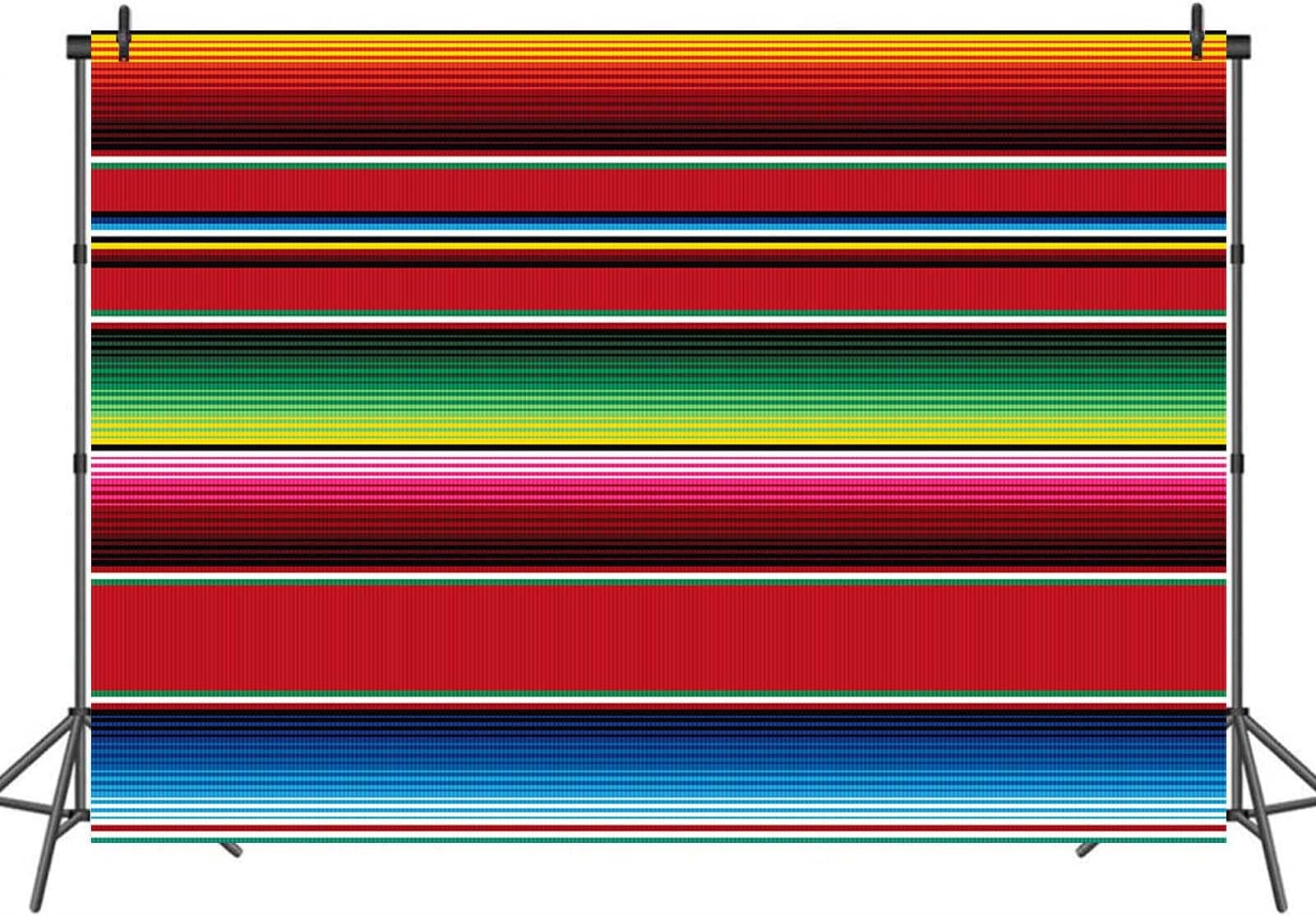 Amazon.com : Funnytree 82" x 59" Fiesta Colorful Stripes Backdrop ...