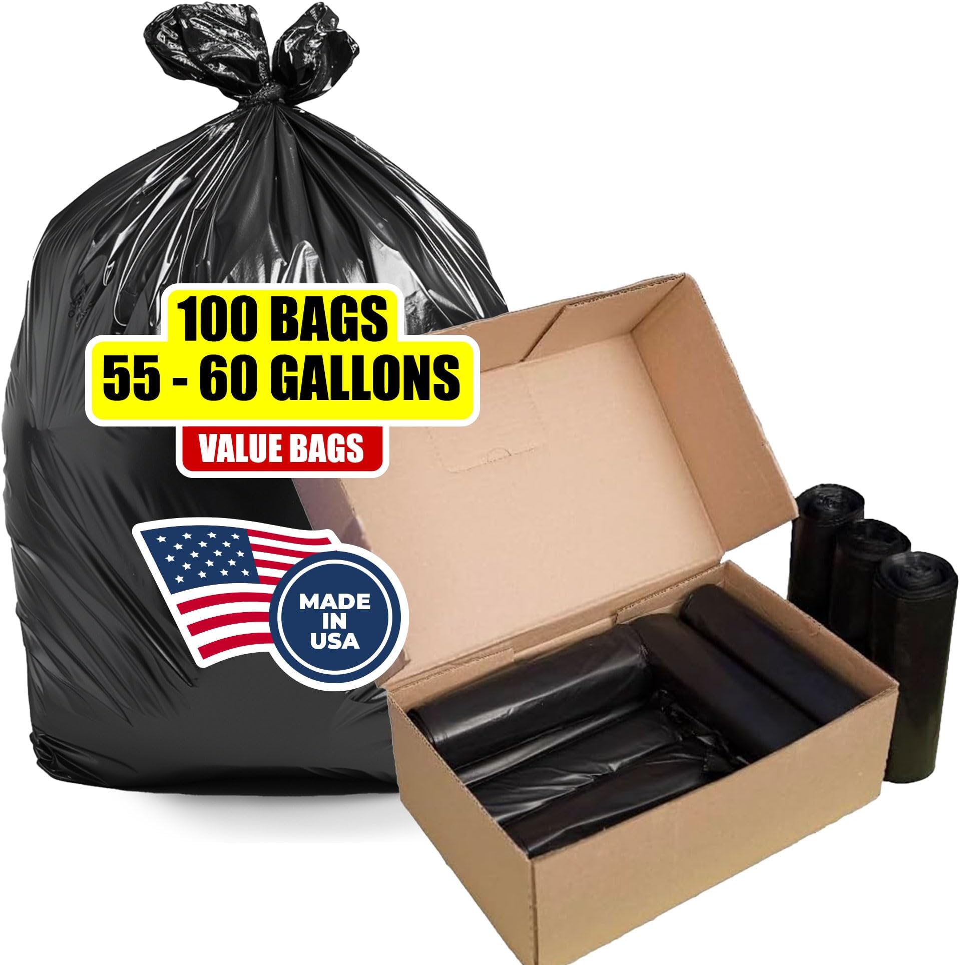 Amazon.com: TUFFBAGS | Trash Bags | Can Liners | 1.2Mil | 100 Count ...