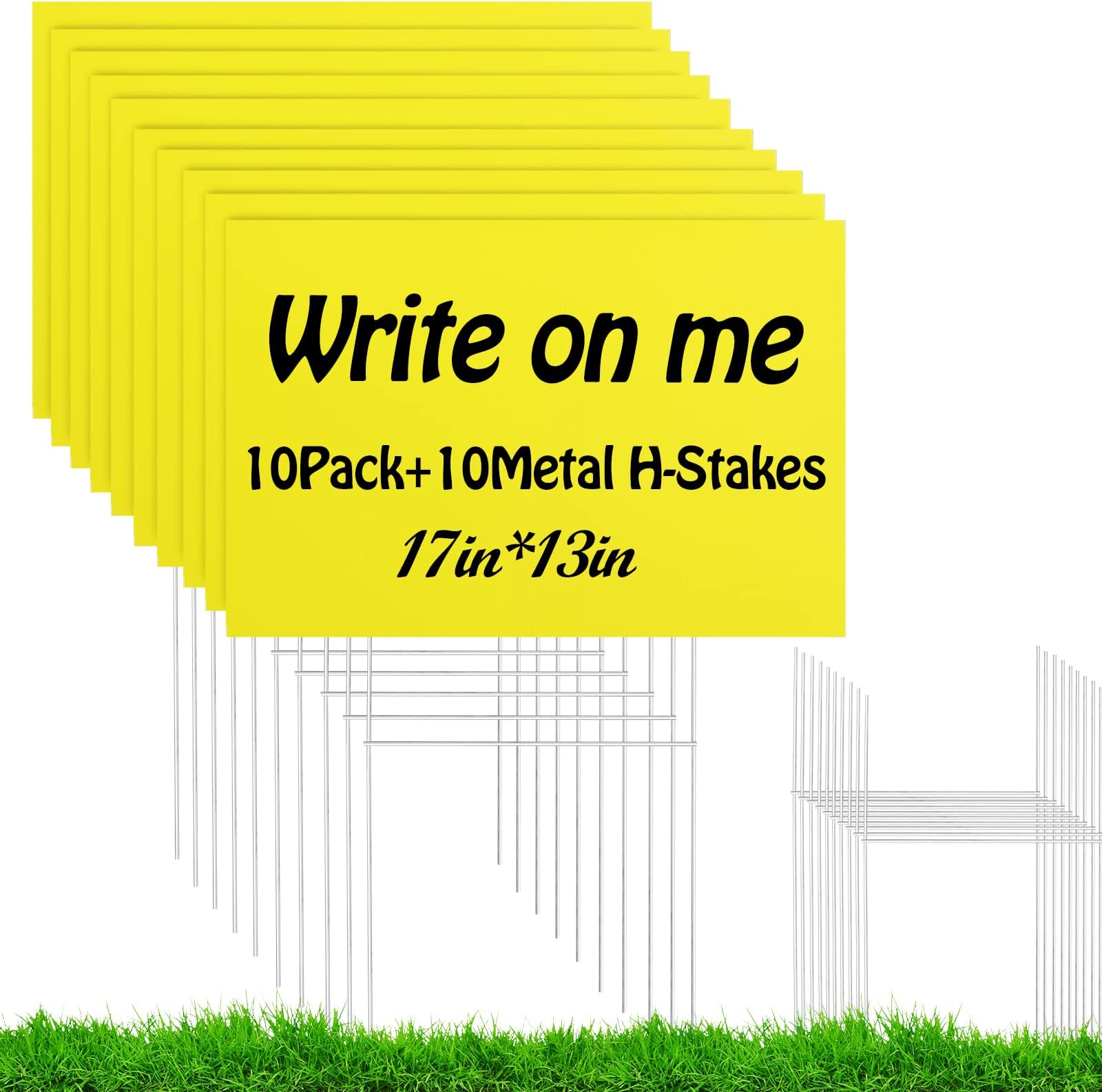 Amazon.com : 100 Signs 12"x18" x 4 mm (White) Corrugated Plastic Yard ...