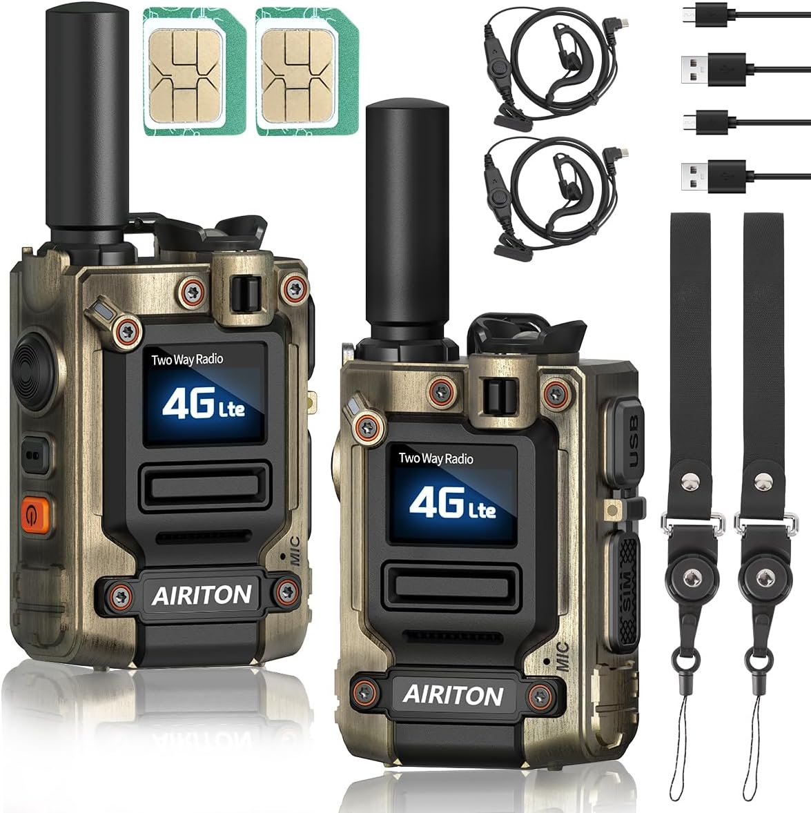 Amazon.com: Walkie Talkies Airiton Radios Unlimited Range Nationwide 4G ...