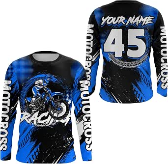 Amazon.com: ChipteeAmz Motocross Jersey Upf30+ Custom Dirt Bike Clothes ...