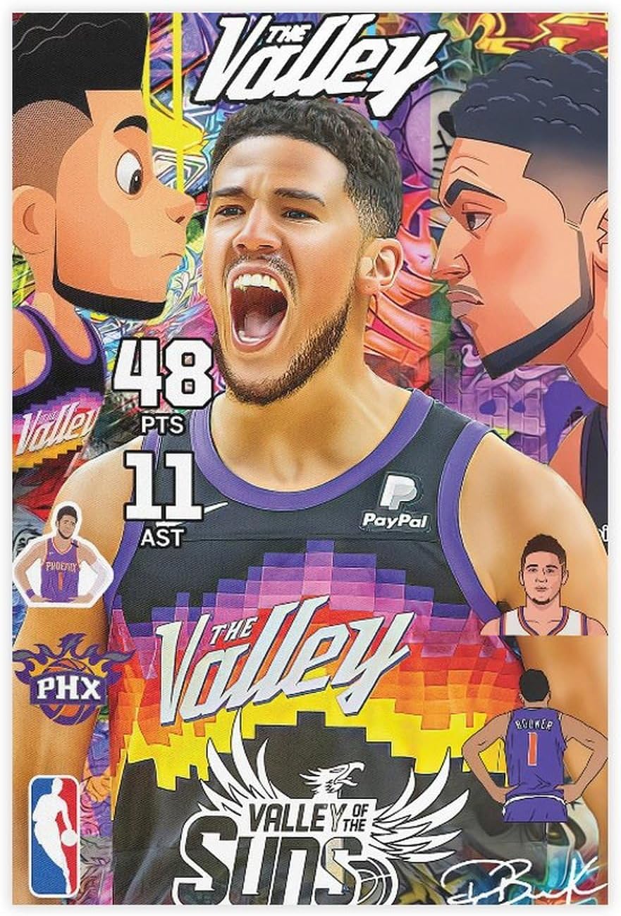 Amazon.com: BAOGELI Devin Booker Poster Basketball Picture Canvas ...