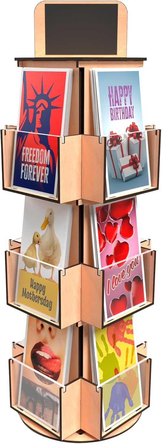 Amazon.com: DS THE DISPLAY STORE Natural 3 Tier Wooden Rotating ...