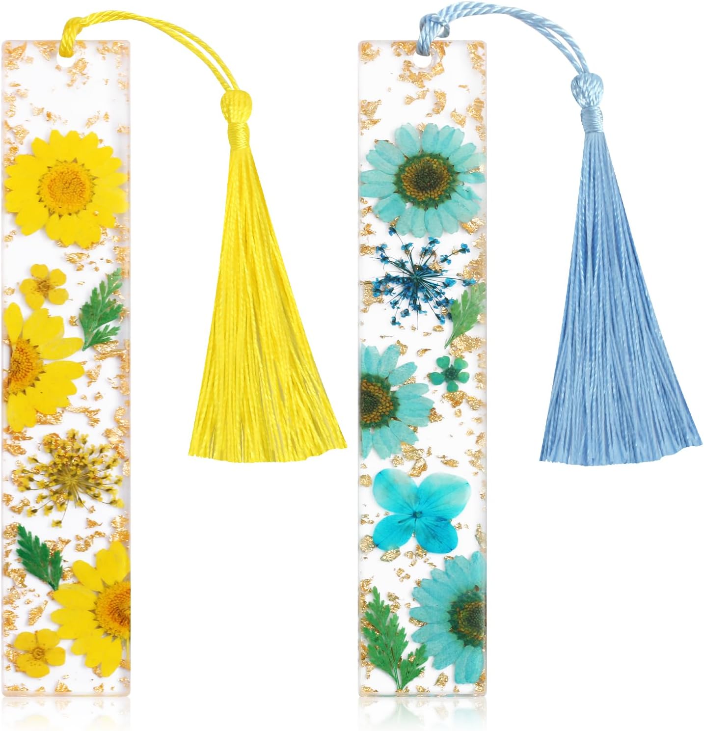 Amazon.com: Bewudy Dried Flower Bookmarks with Tassels, Dried Flower ...