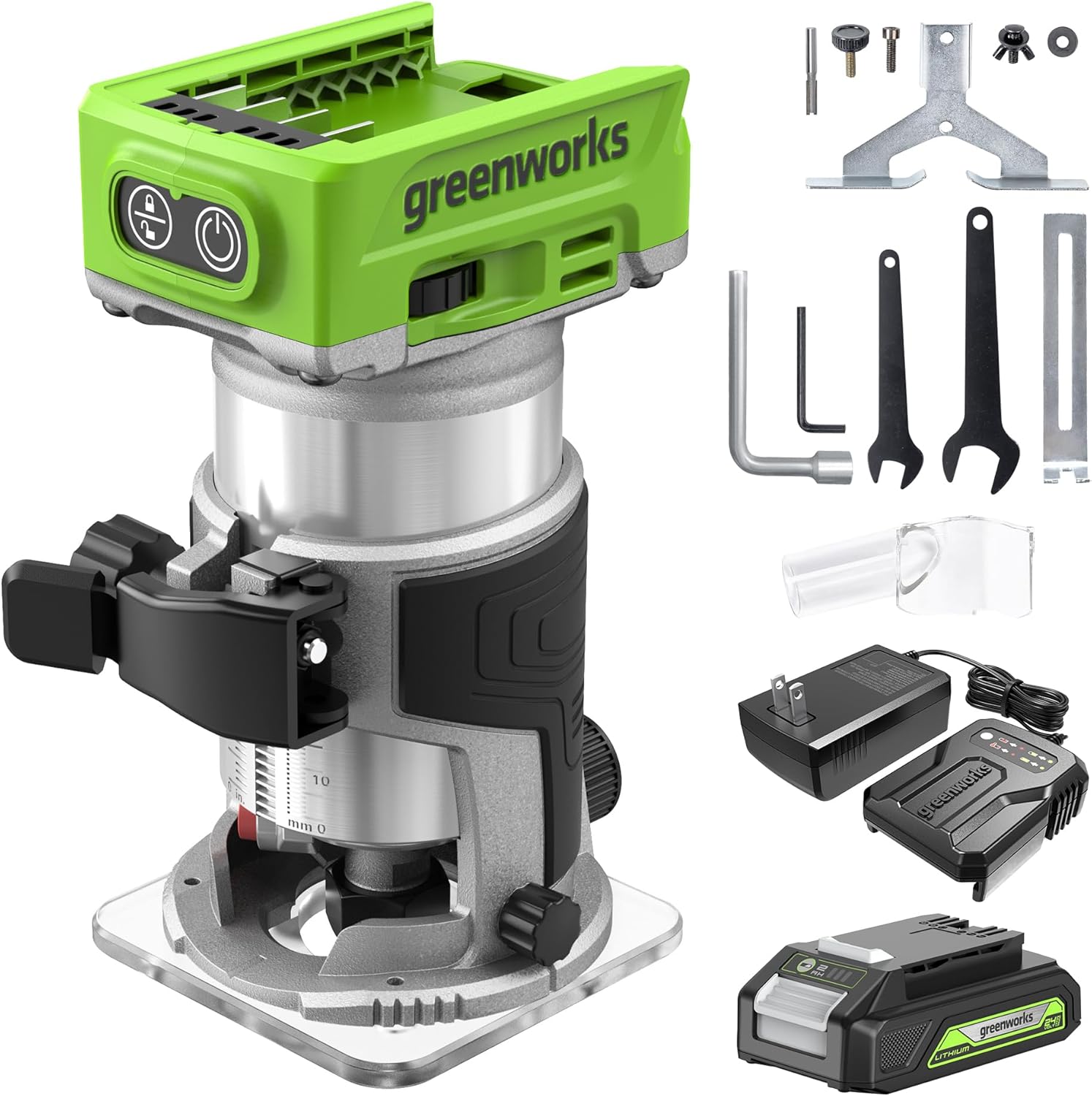 Greenworks 24V Cordless Trim Router, Variable Speed Brushless Motor ...