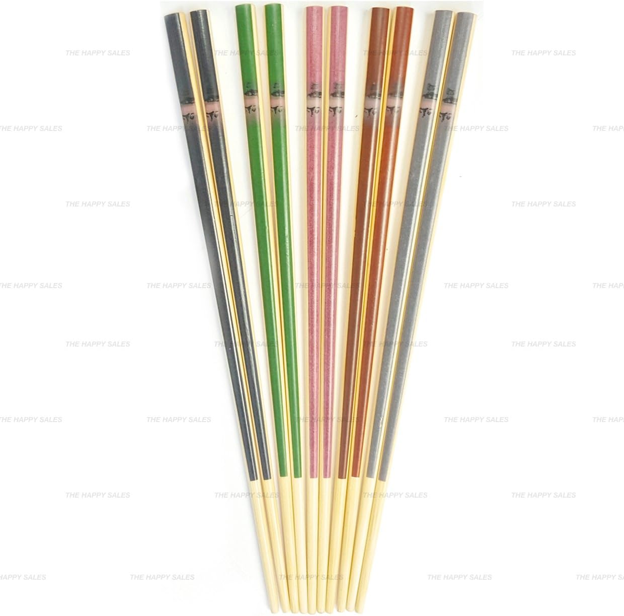 Amazon.com: Happy Sales 5 Pairs Wooden Chopstick set, Bamboo : Home ...