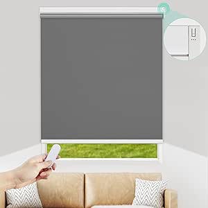 Amazon.com: Allesin Motorized Roller Blinds with Remote Control for Windows, Blackout Smart ...