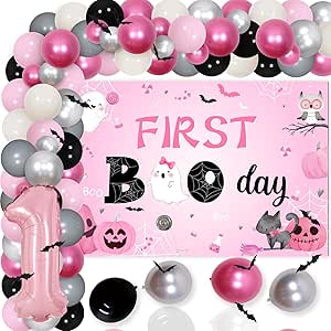 Amazon.com: Fangleland Halloween Girls 1st Birthday Decorations - First ...
