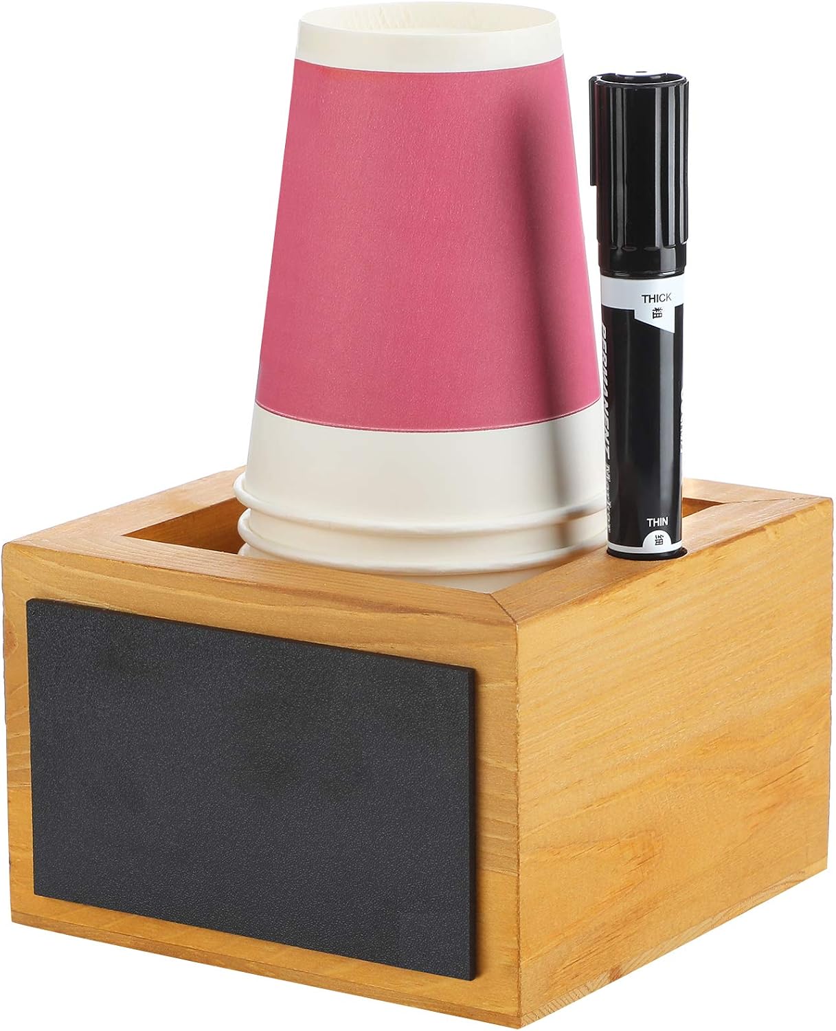 Amazon.com: Disposable Cup Wooden Holder Drink Cups Dispenser Marker ...
