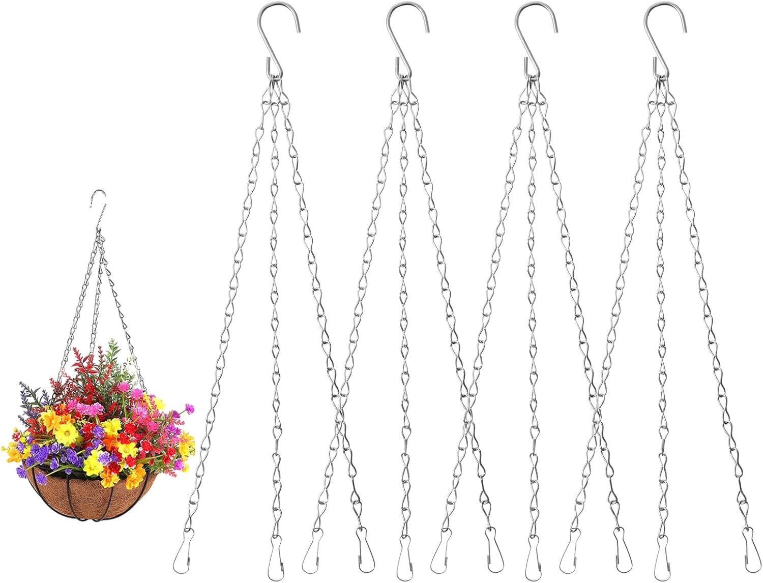 Amazon.com: 4 PCS Hanging Chains with Hooks, 15.7 Inch Hanging Basket ...