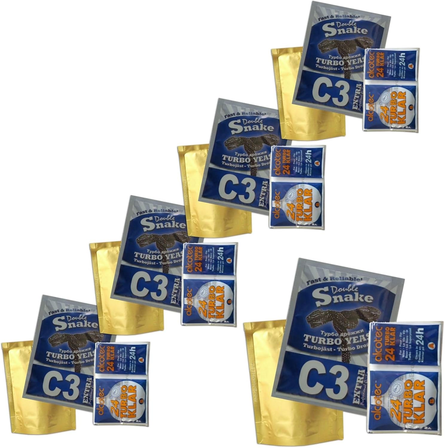 5X Double Snake C3 Turbo Yeast, TurboKlar, Liquid Carbon Homebrew ...