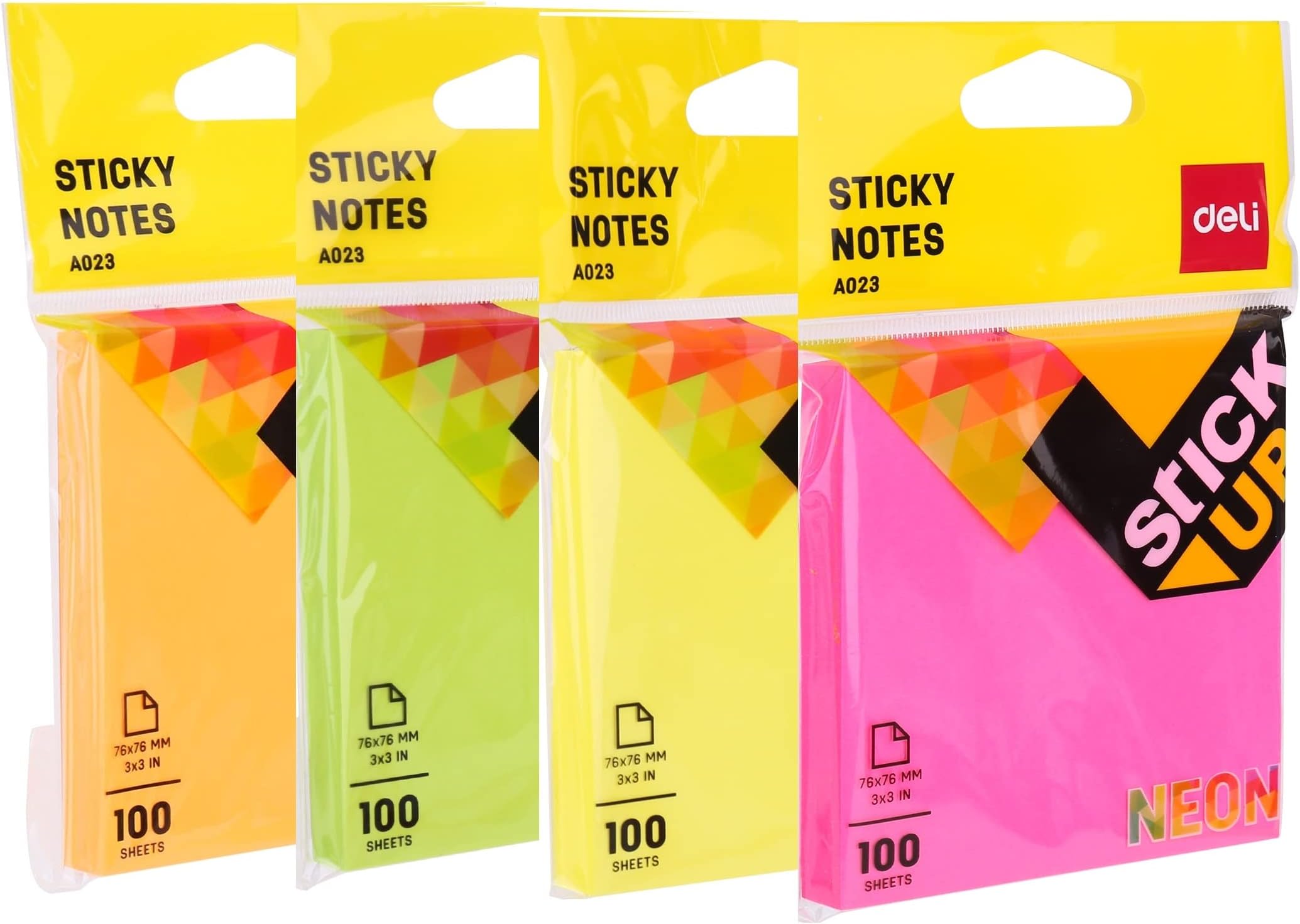 Post-it Color Notes(3"x3") - Pack of 3 (3x100 sheets , colors may vary ...