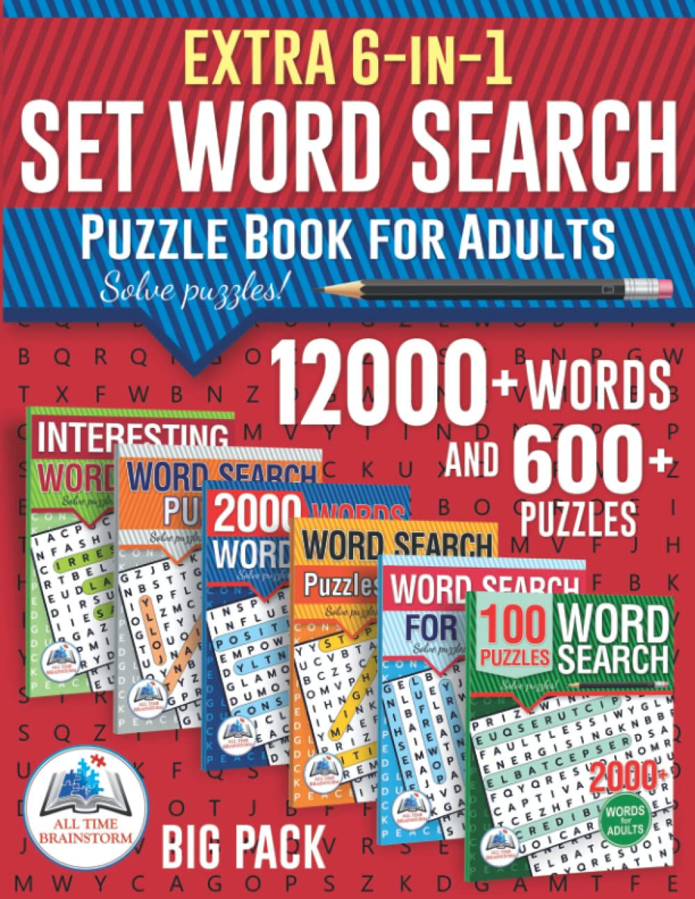 Buy EXTRA 6-in-1 Set Word Search Puzzle Book for Adults: 12000+ Words ...