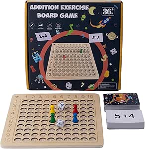 NOOLY Wooden Addition Board Game, Educational Preschool Math Games For ...