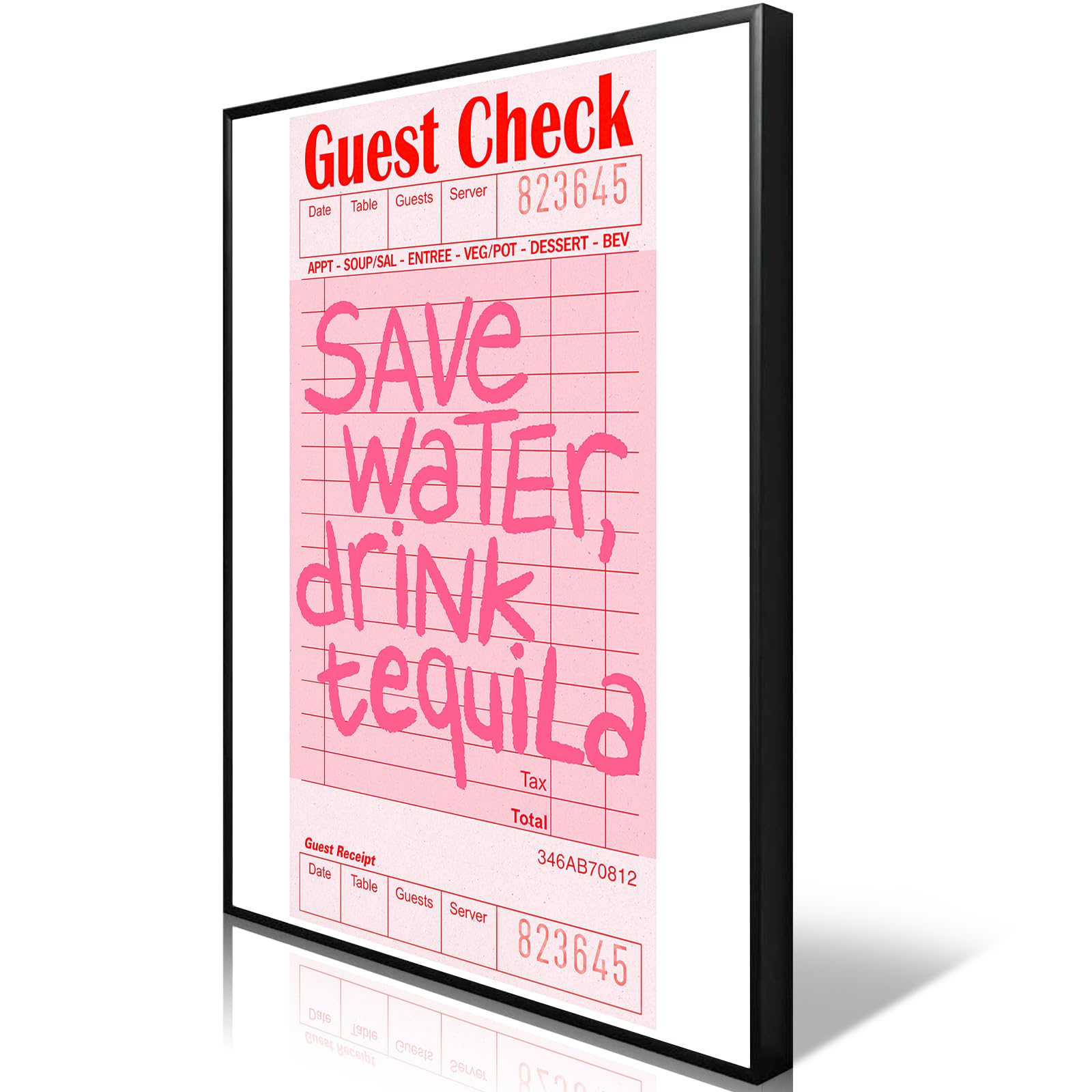Amazon.com: OAOPIC Funny Pink Guest Check Canvas Wall Art Preppy Funky ...