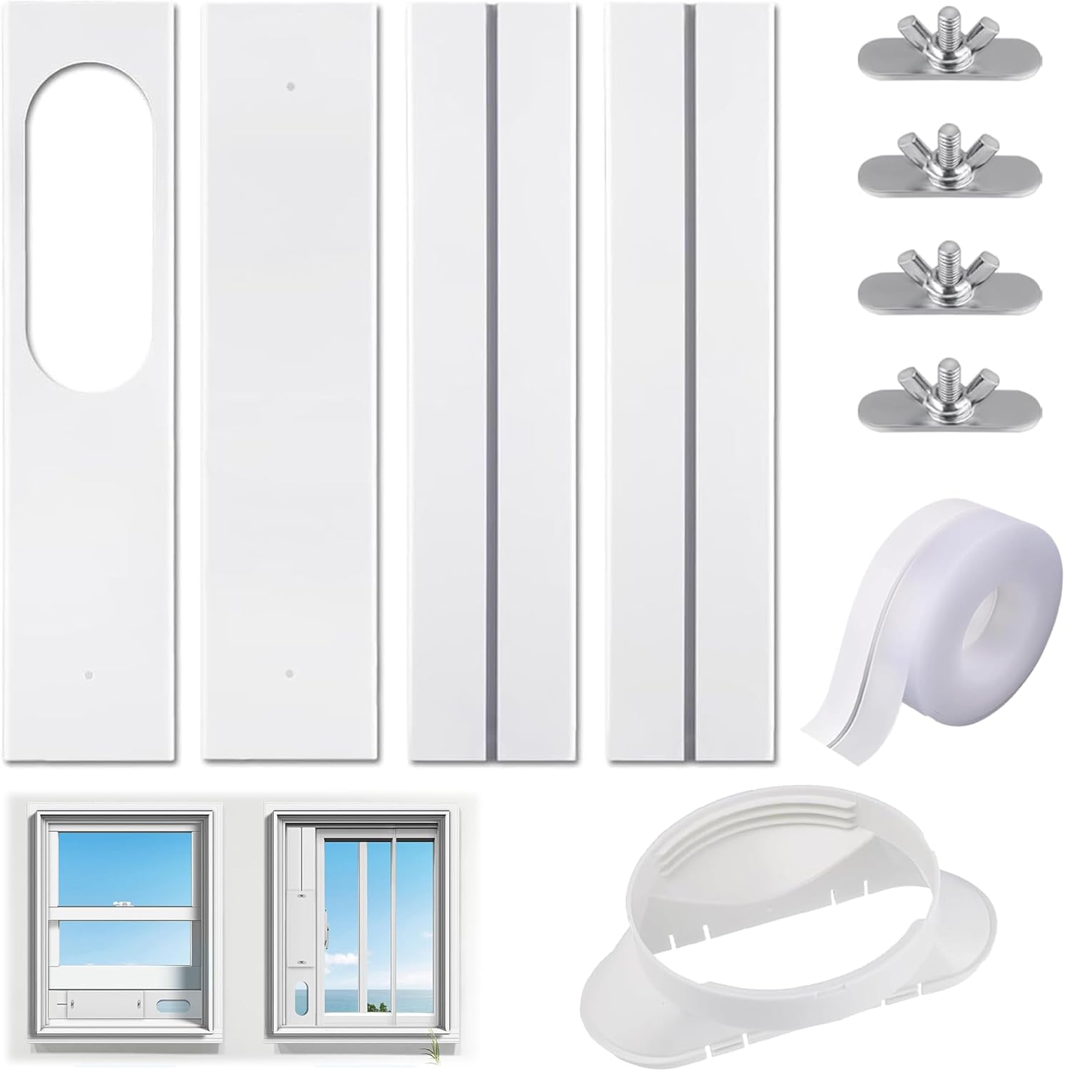 Portable Air Conditioner Window Seal Kit with Universal Coupler,PVC ...