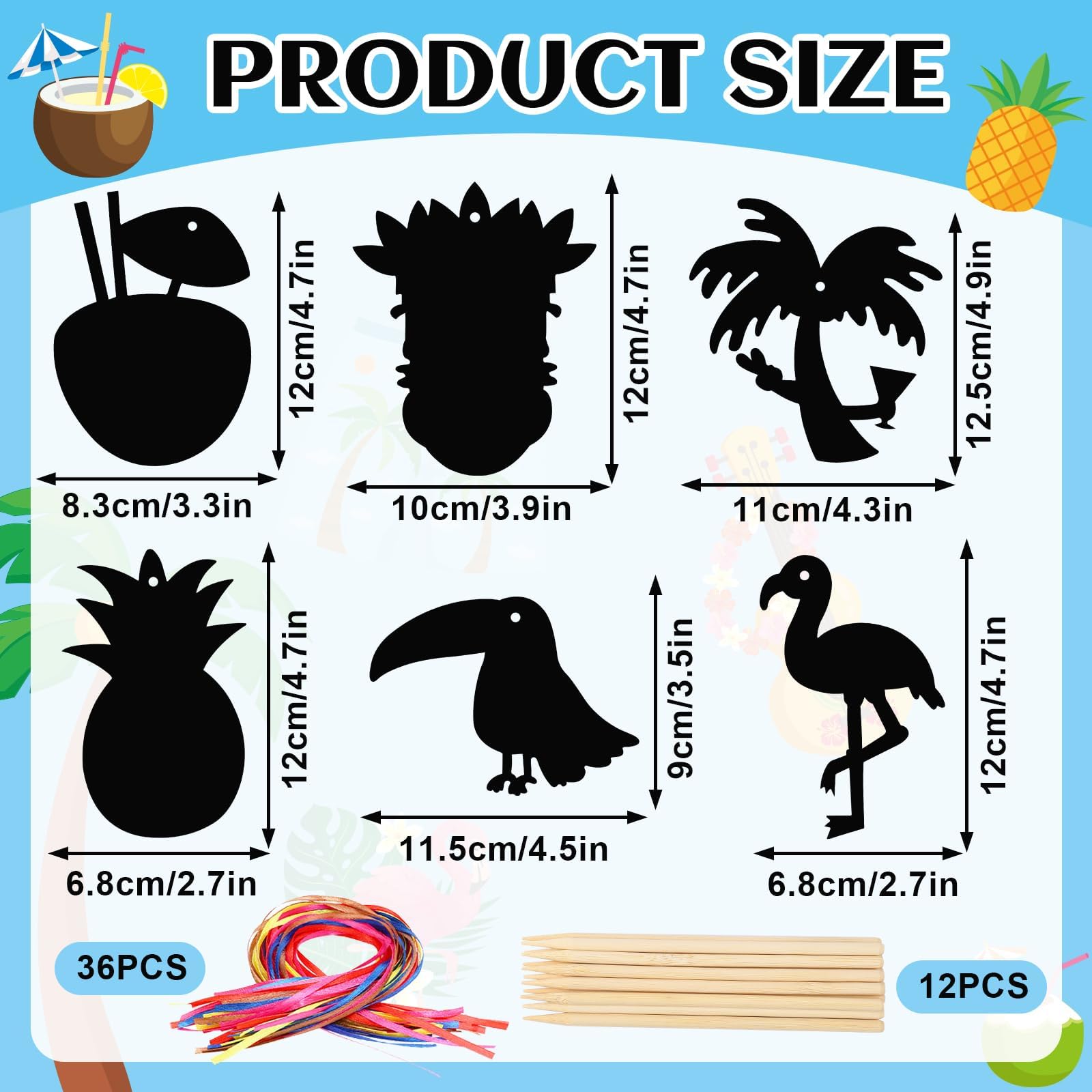 Snapklik.com : 36 PCS Luau Crafts For Kids, Rainbow Scratch Art For ...