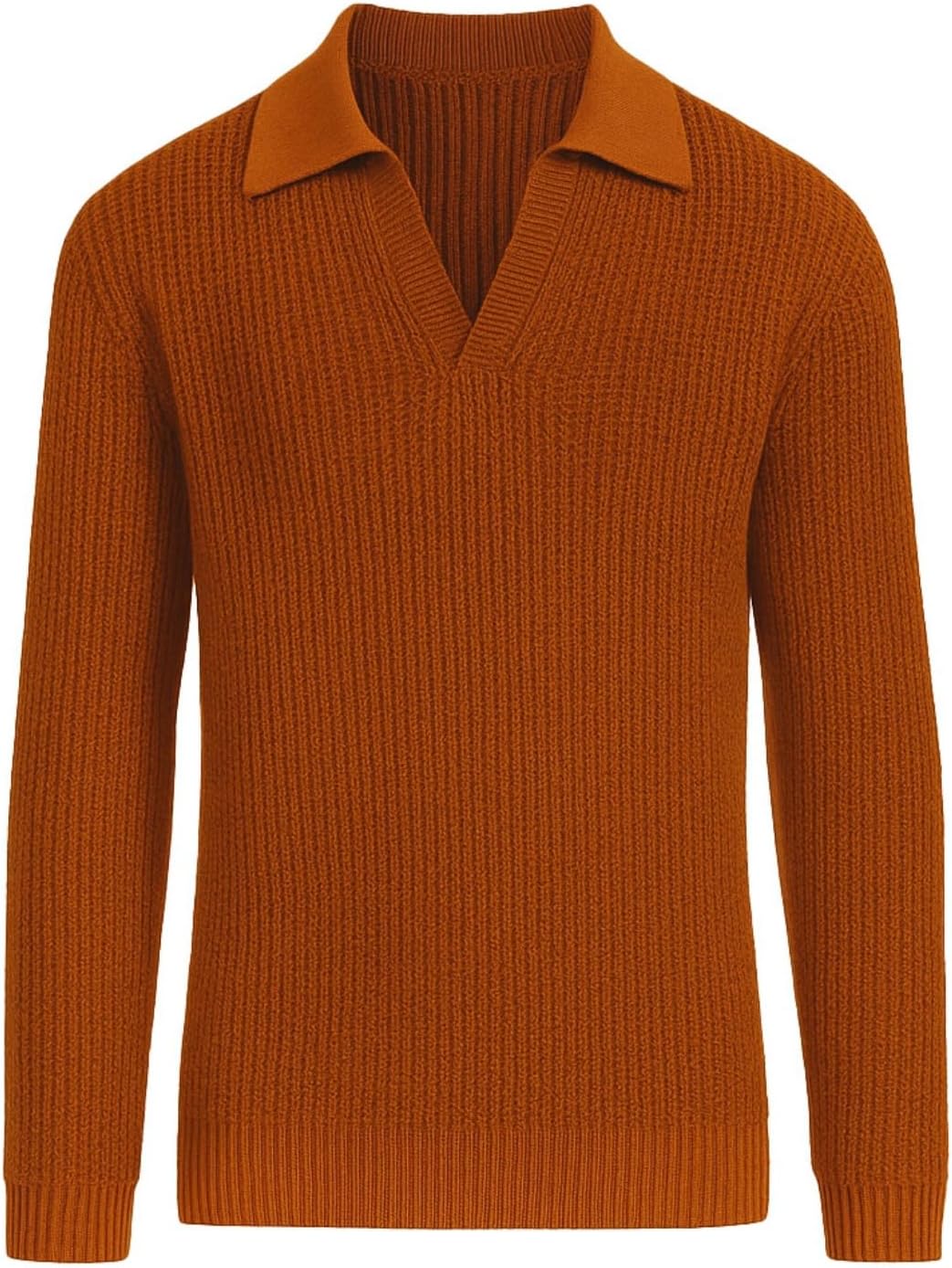 Amazon.com: OXKNIT Knit Long Sleeve Polo Shirts for Men, 1960s Mod ...