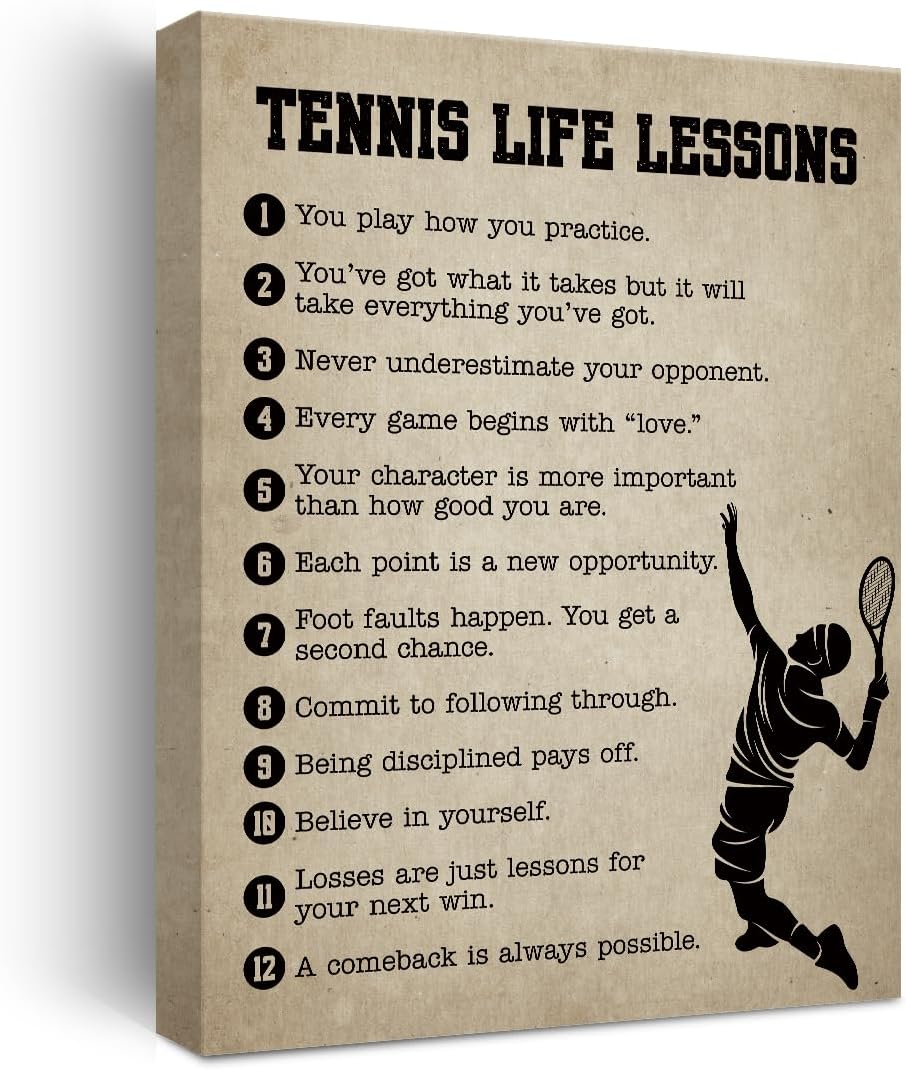 Amazon.com: Tennis Gifts Inspirational Wall Decor Canvas Wall Art ...