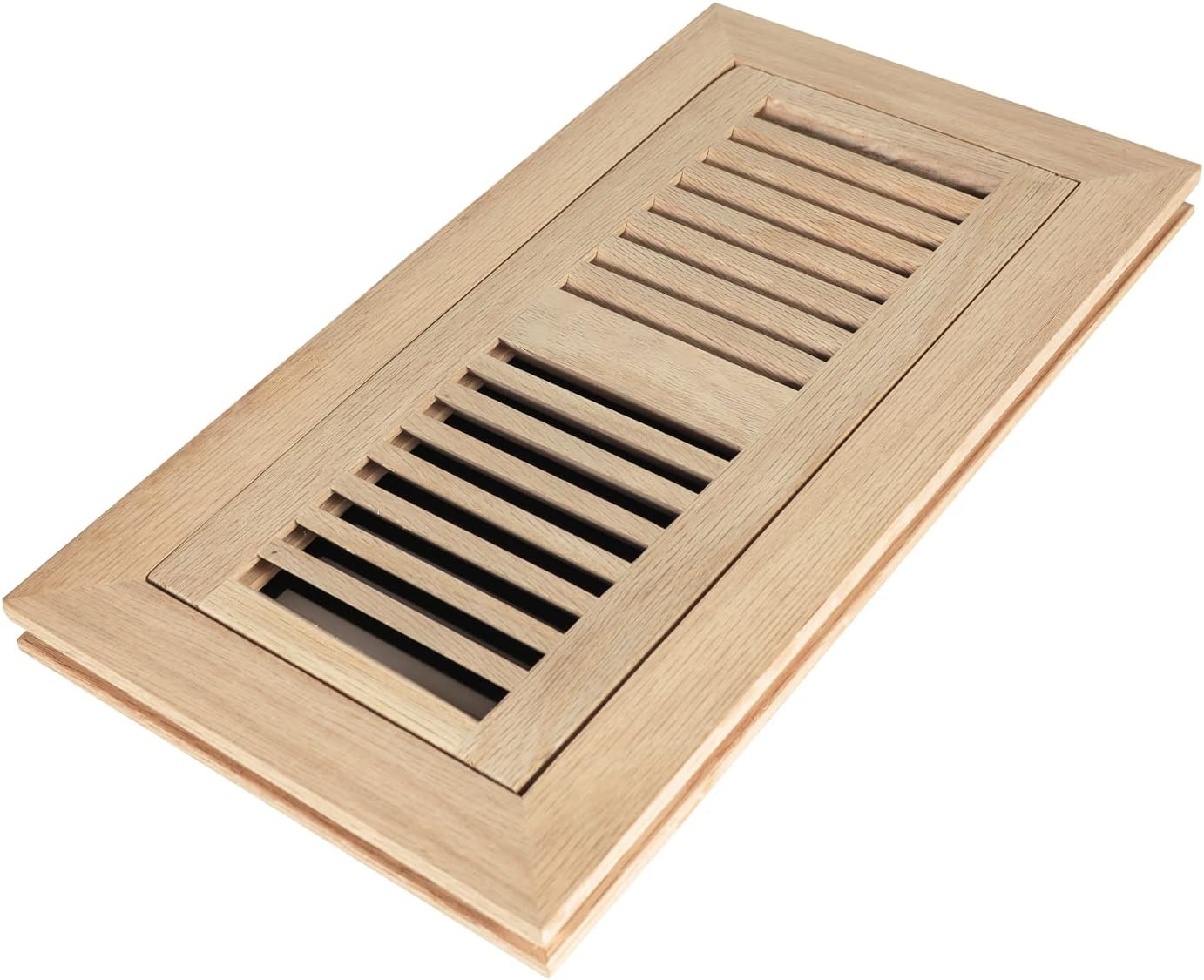 Hardwood Red Oak Floor Register, Flush Mount with Frame, 6x12 Inch with ...