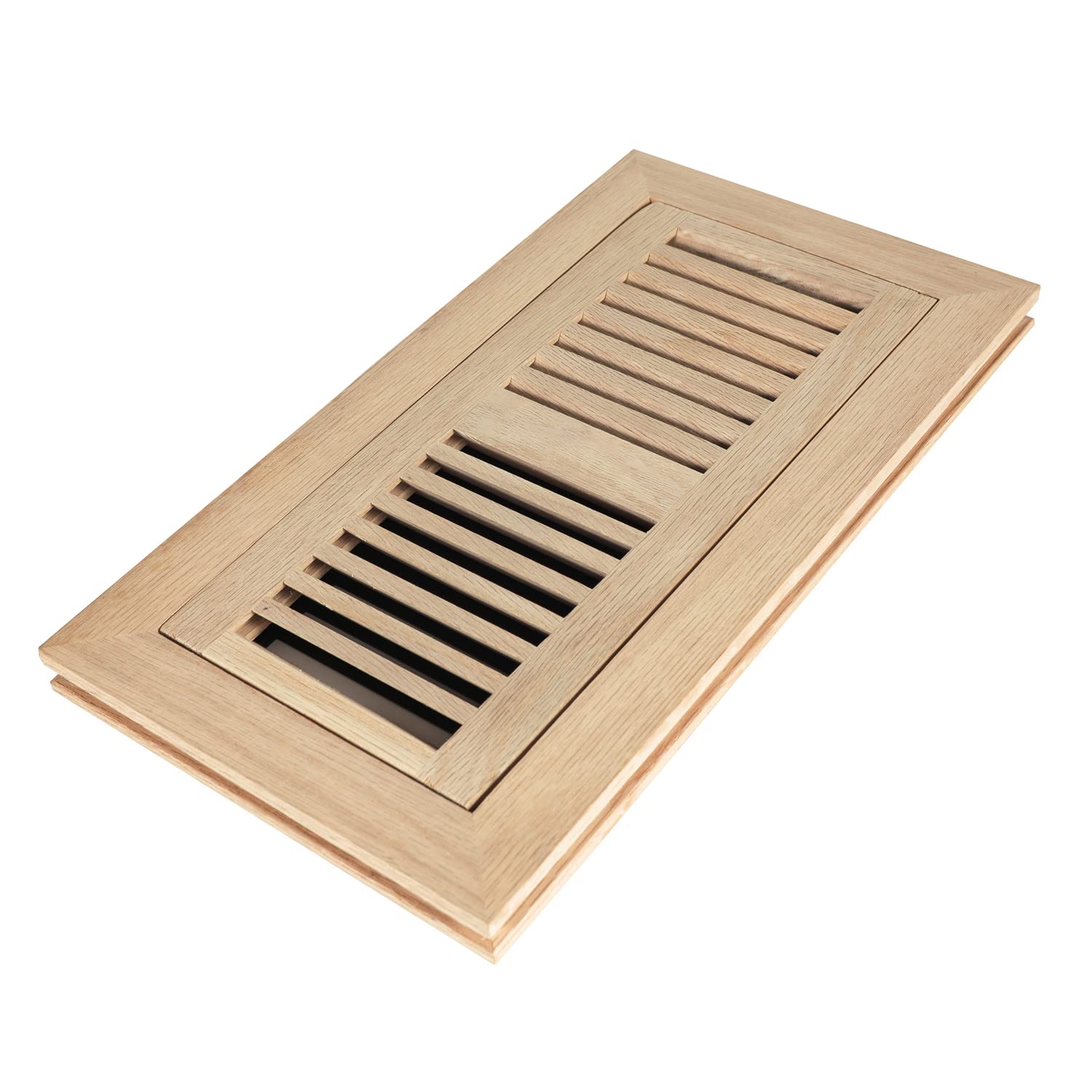 Hardwood Red Oak Floor Register, Flush Mount with Frame, 4x10 Inch with ...