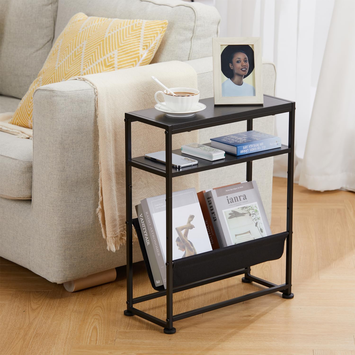 Amazon.com: ZEXVIDA Narrow End Table for Small Spaces - Slim Side Table ...