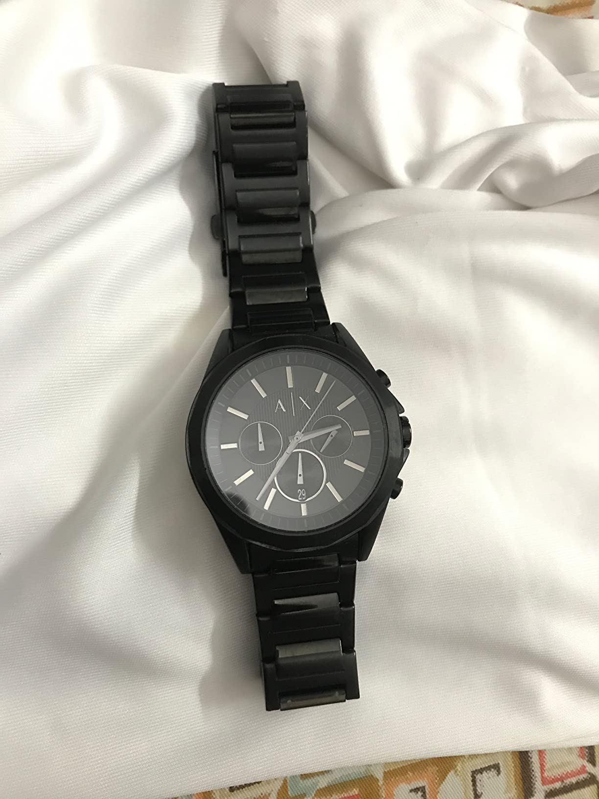 Armani Exchange Stainless Steel Drexler Analog Black Dial Men's Watch ...