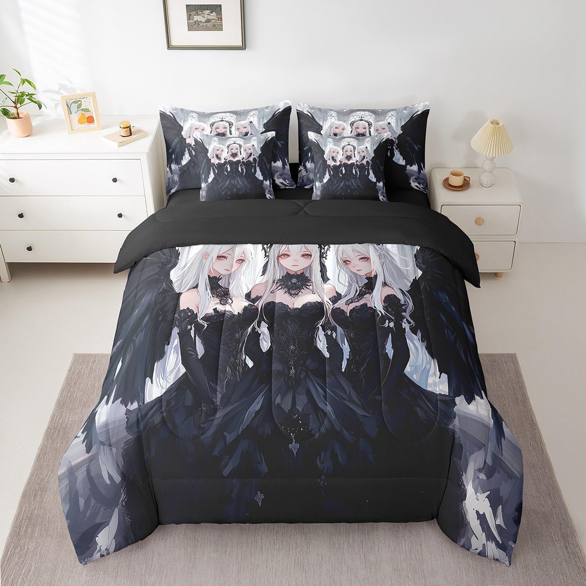Amazon.com: Erosebridal Japanese Anime Bed in A Bag Queen Comforter Set ...