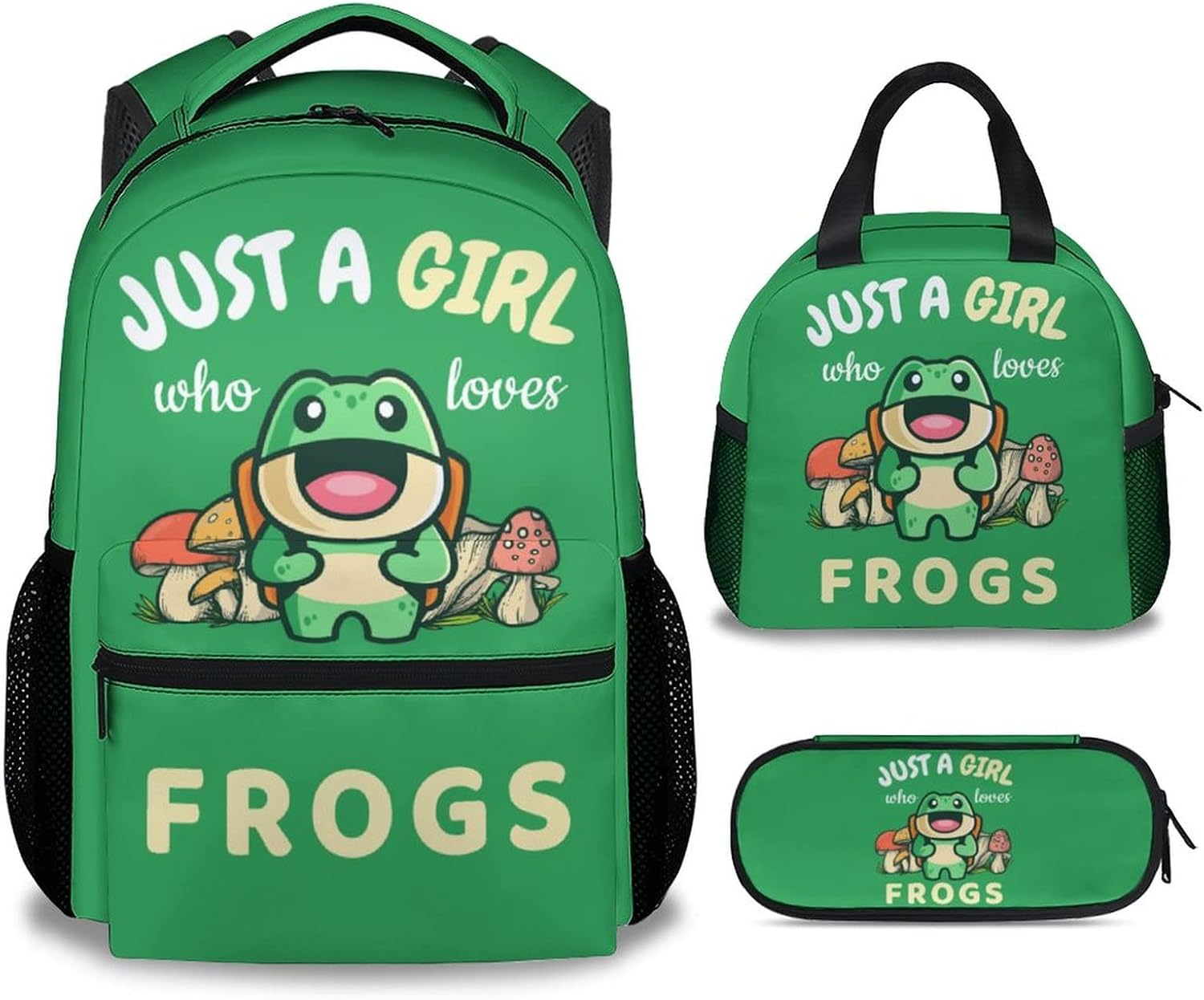 Amazon.com: CUNEXTTIME Frog Backpack with Lunch Box And Pencil Case ...