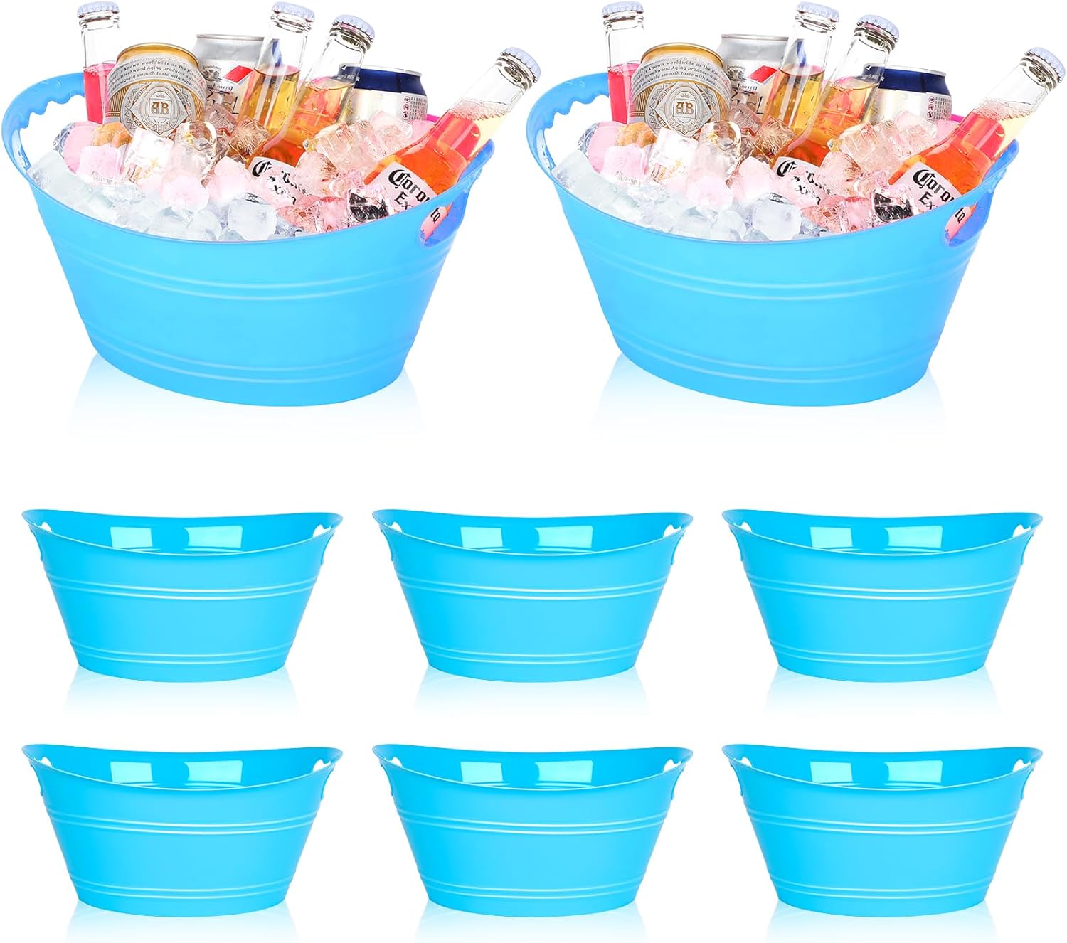 Amazon.com: 8Pcs Ice Bucket, Plastic Ice Buckets for Parties, Drink ...