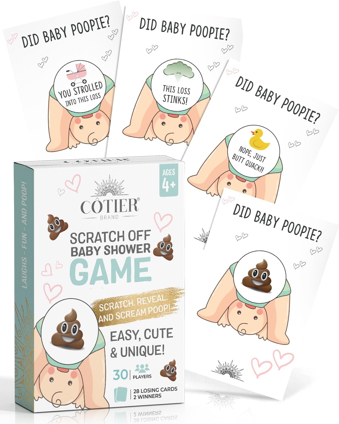 Amazon.com: COTIER BRAND Did Baby Poopie Boy Baby Shower Scratch Off ...
