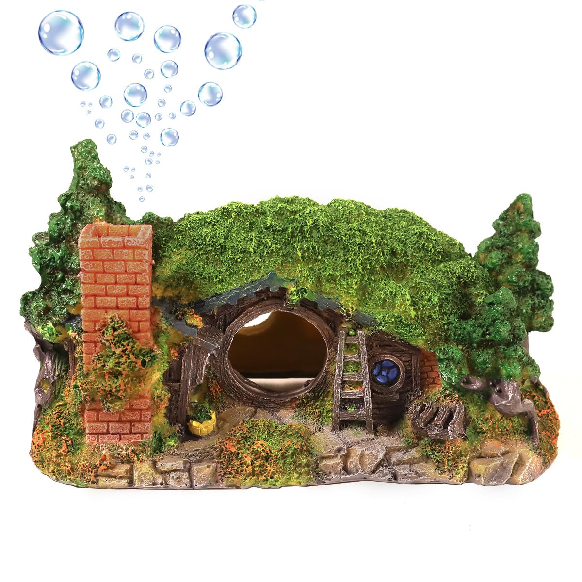 Aquarium Decorations Fish Tank Bubbler Decoration Small Aquarium Hobbit ...