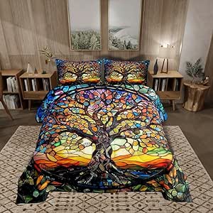 Amazon.com: Castle Fairy Tree of Life Bedding Set Queen Size Modern ...