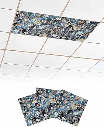Nautical Conch Shells Magnetic Fluorescent Light Covers for Ceiling ...