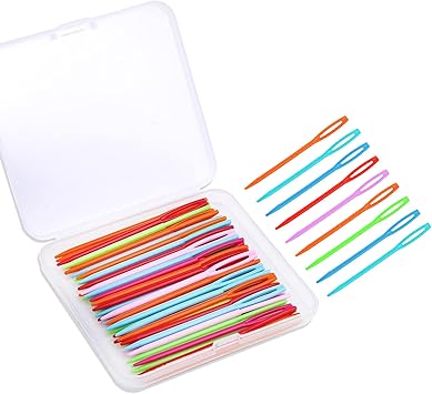 DOETYD 50 PCS Plastic Needles Blunt Hand Sewing Needles for Yarn, Large ...