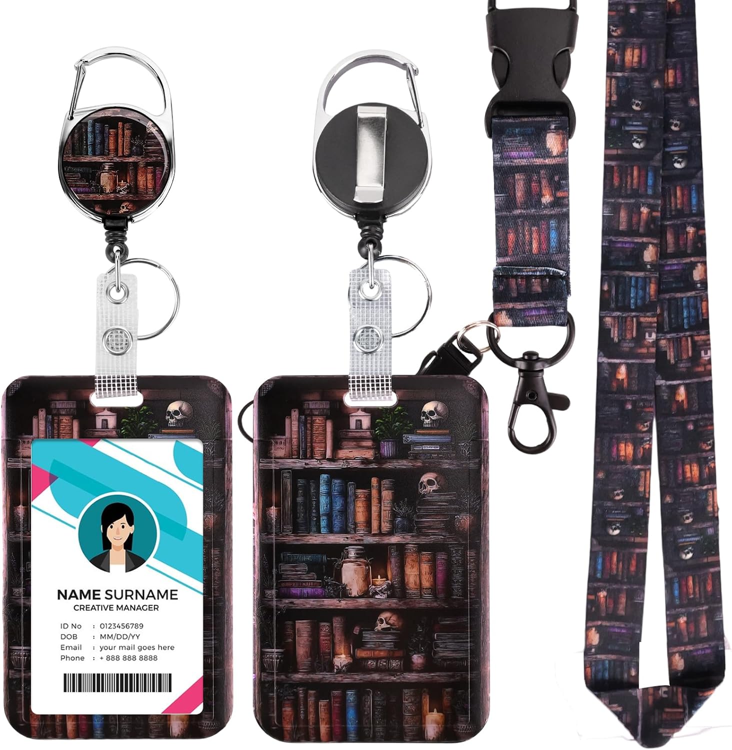 ID Badge Holder with Detachable Lanyard, Retractable Badge Reel ...
