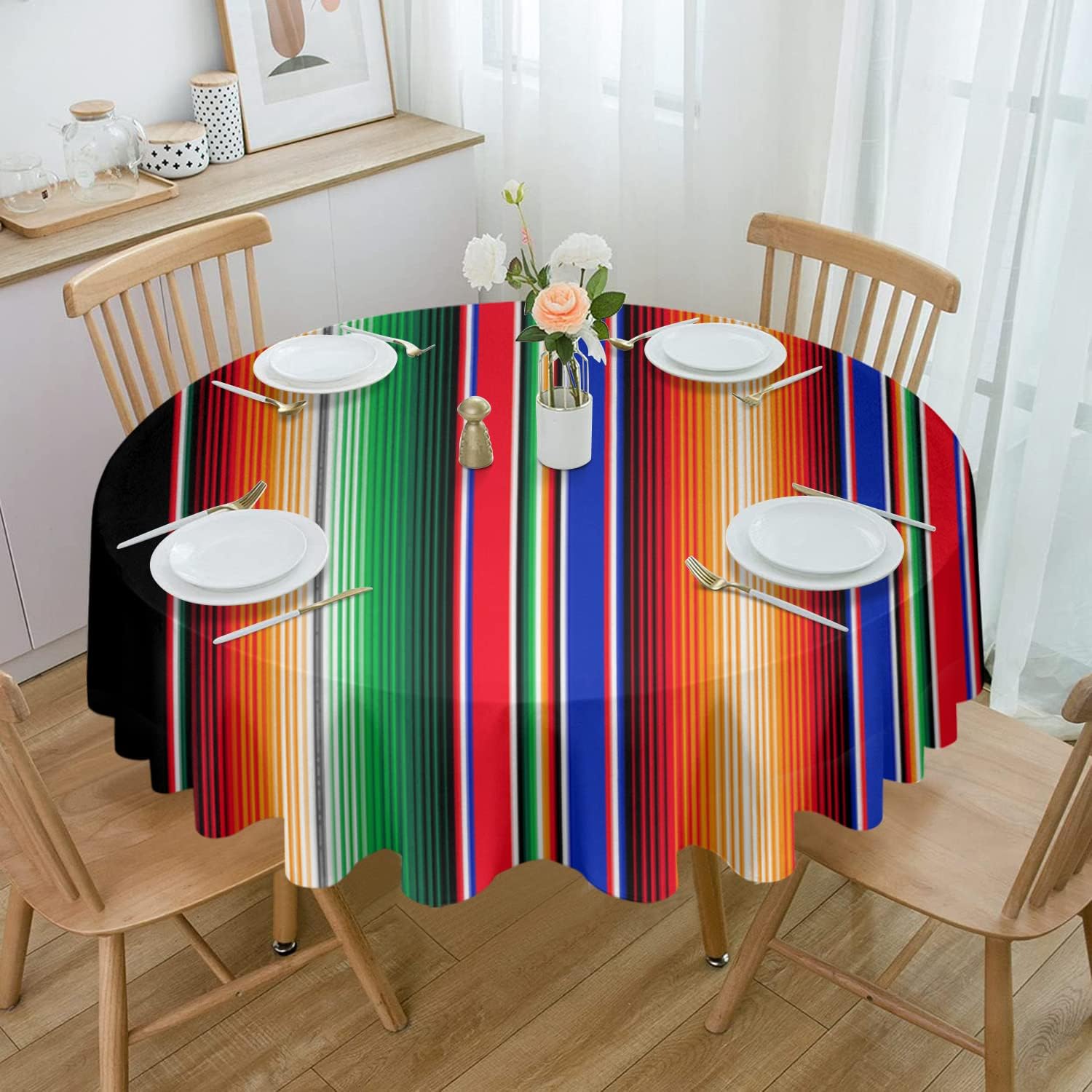 Amazon.com: Cinco de Mayo Round Tablecloth, Waterproof Stain Proof ...