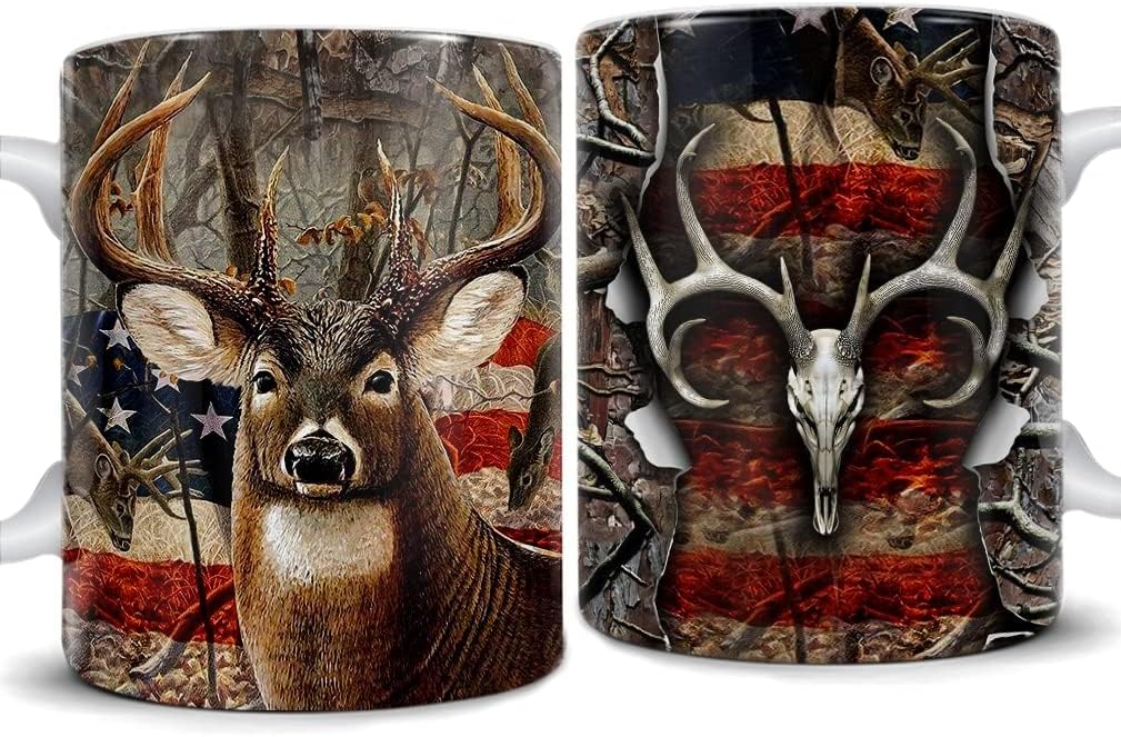 Amazon.com | SANDJEST Hunting Deer Coffee Mug Ceramic Cup 11oz Gift for ...