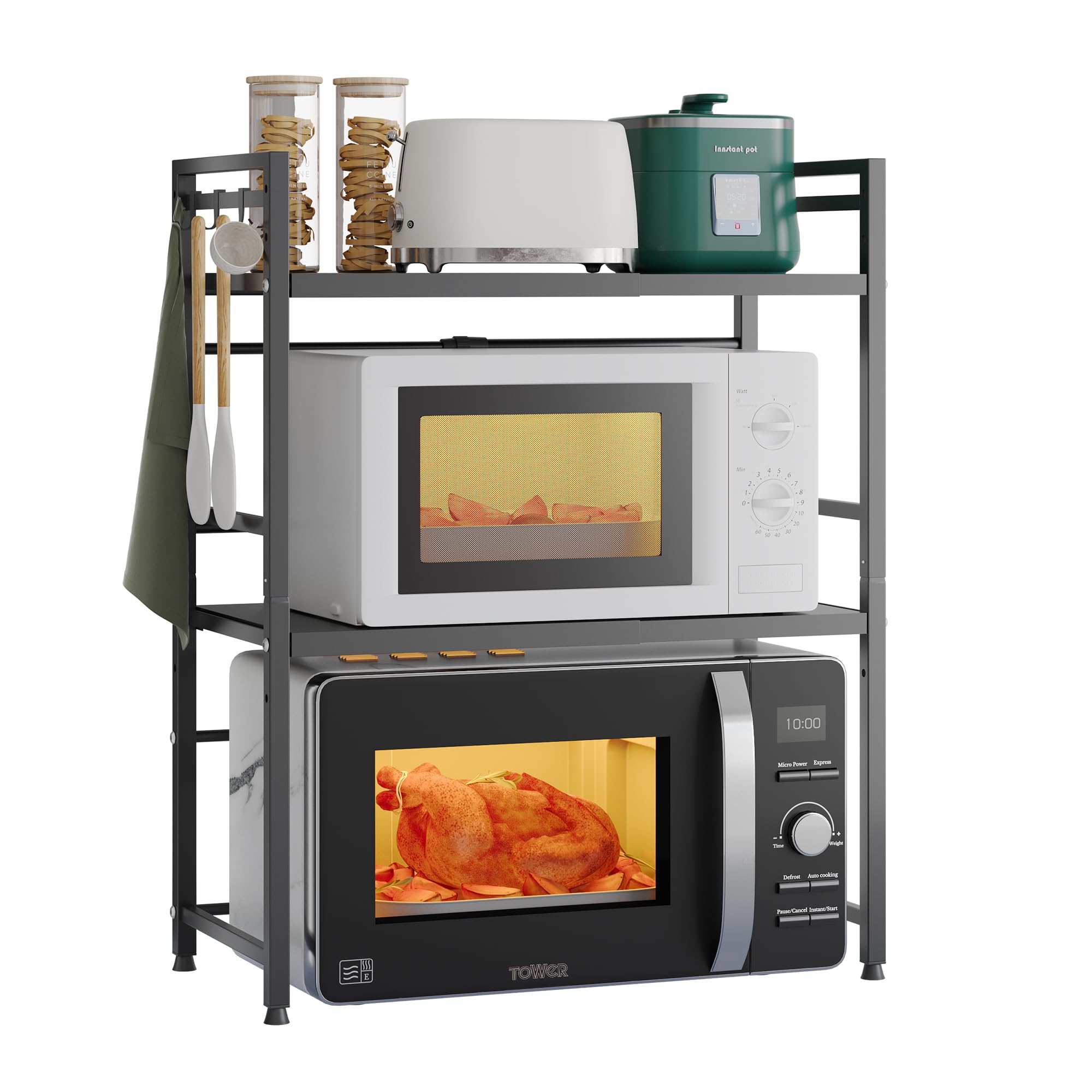 NETEL Mikrowellen Ständer 3 Stufiges Mikrowellen Regal Organizer mit ...