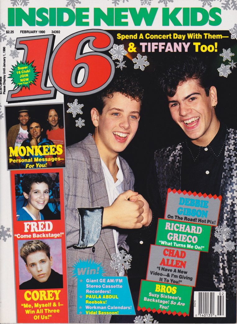 16 Teen Magazine THE MONKEES Davy Jones COREY HAIM Billy Warlock THE ...