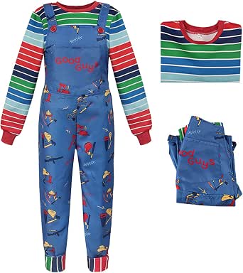 Amazon.com: Chucky Cosplay Men Pant Full Set Chucky Dress Chucky ...