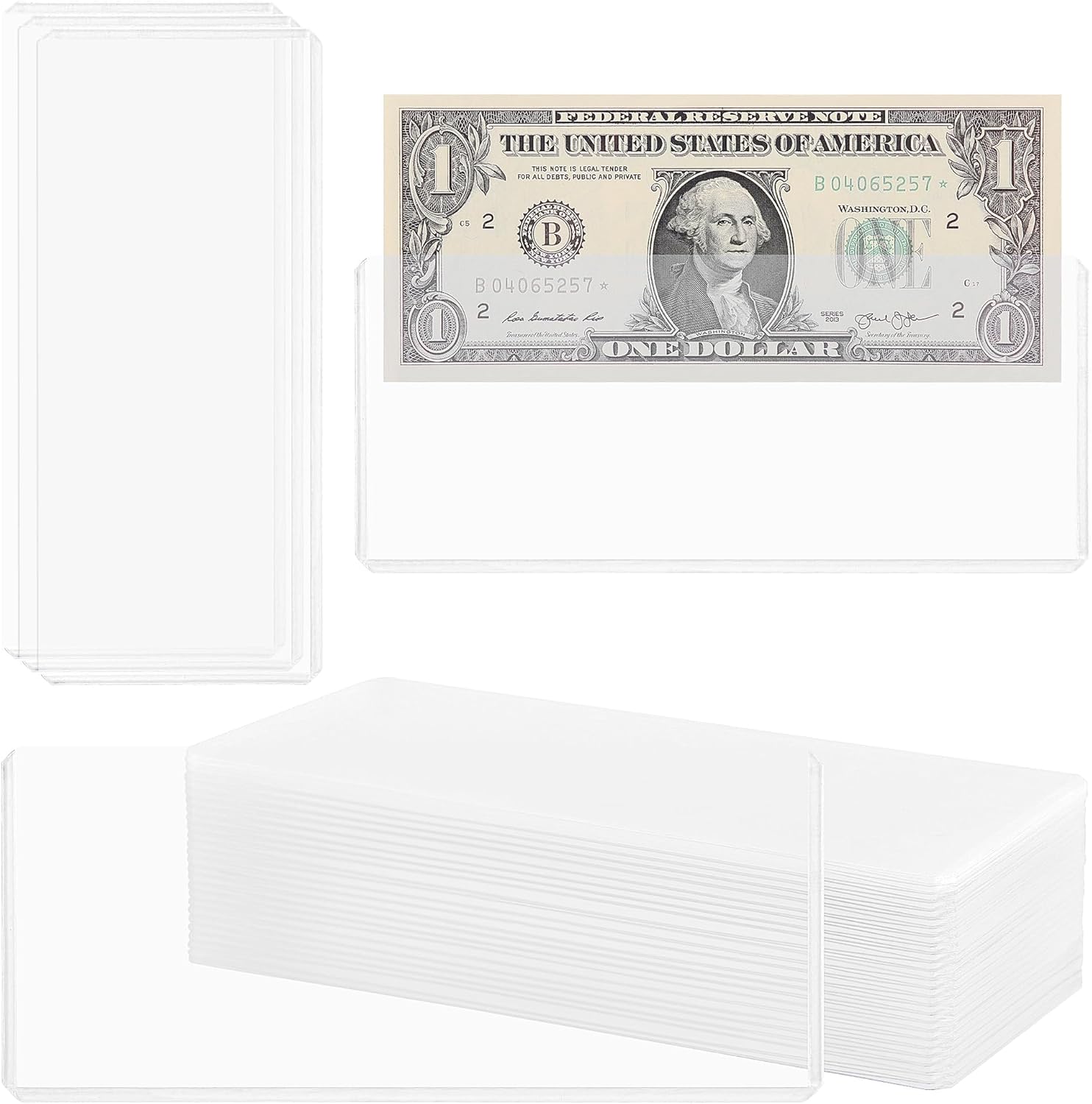 Amazon.com: 25PCS Clear Banknote Holders - Top-Load Hard Bill Currency ...