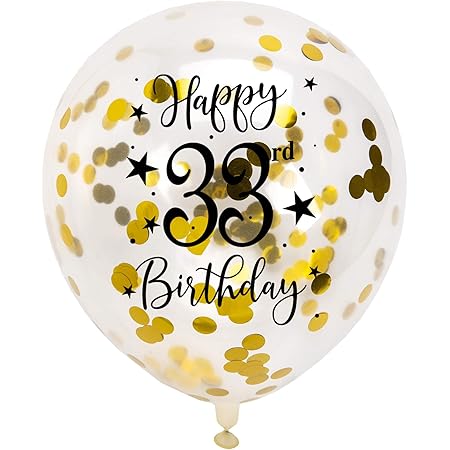 Amazon.com: Black cheers to 33 years latex balloons, 12inch (16pcs ...