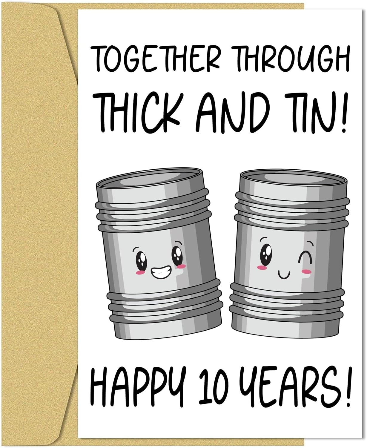 TRAMIN 10 Year Anniversary Card for Him Her, Funny Ten Years Card for ...