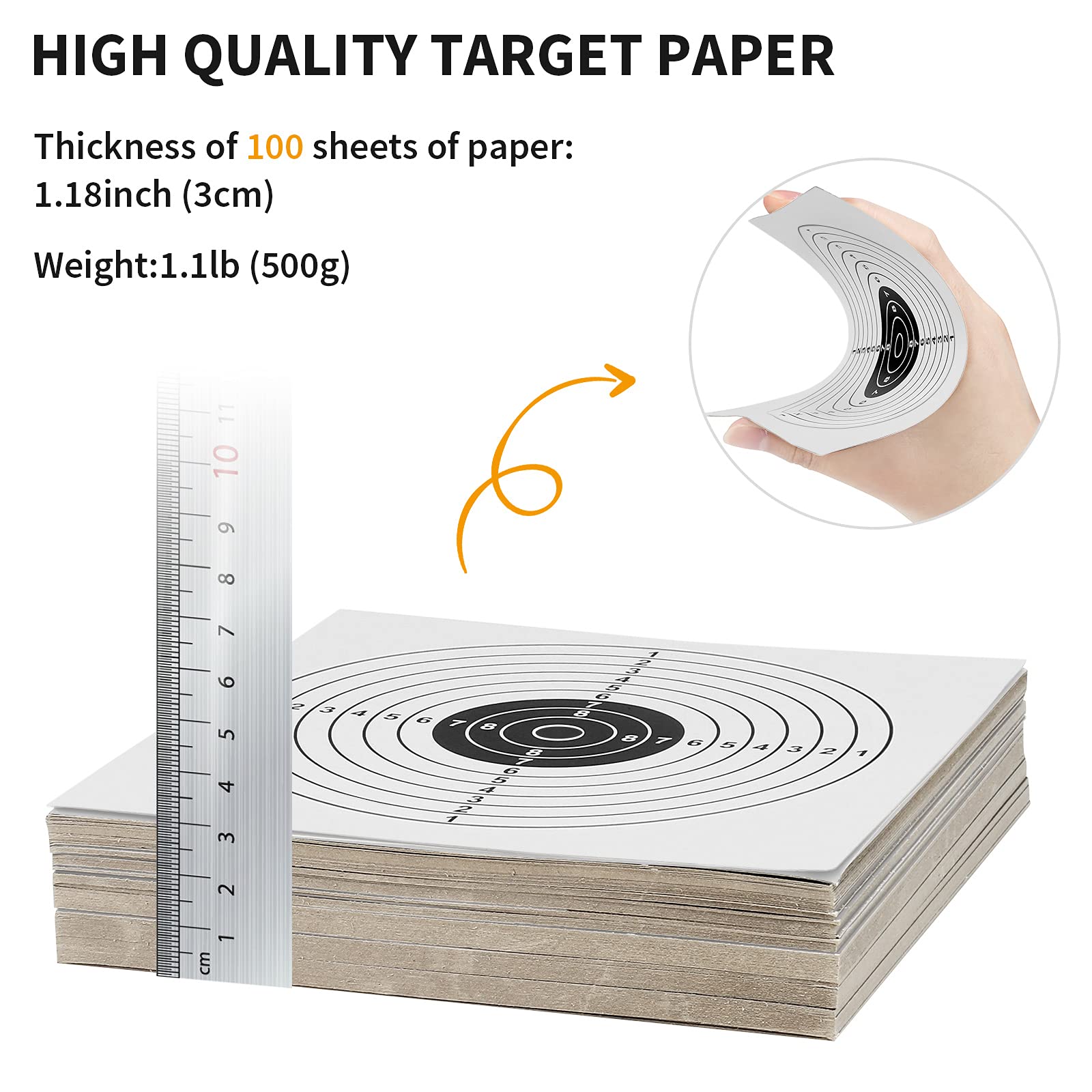 HUNTVP 100pcs Paper Targets,for Rifles, Pistols, AirSoft, BB Pellet ...